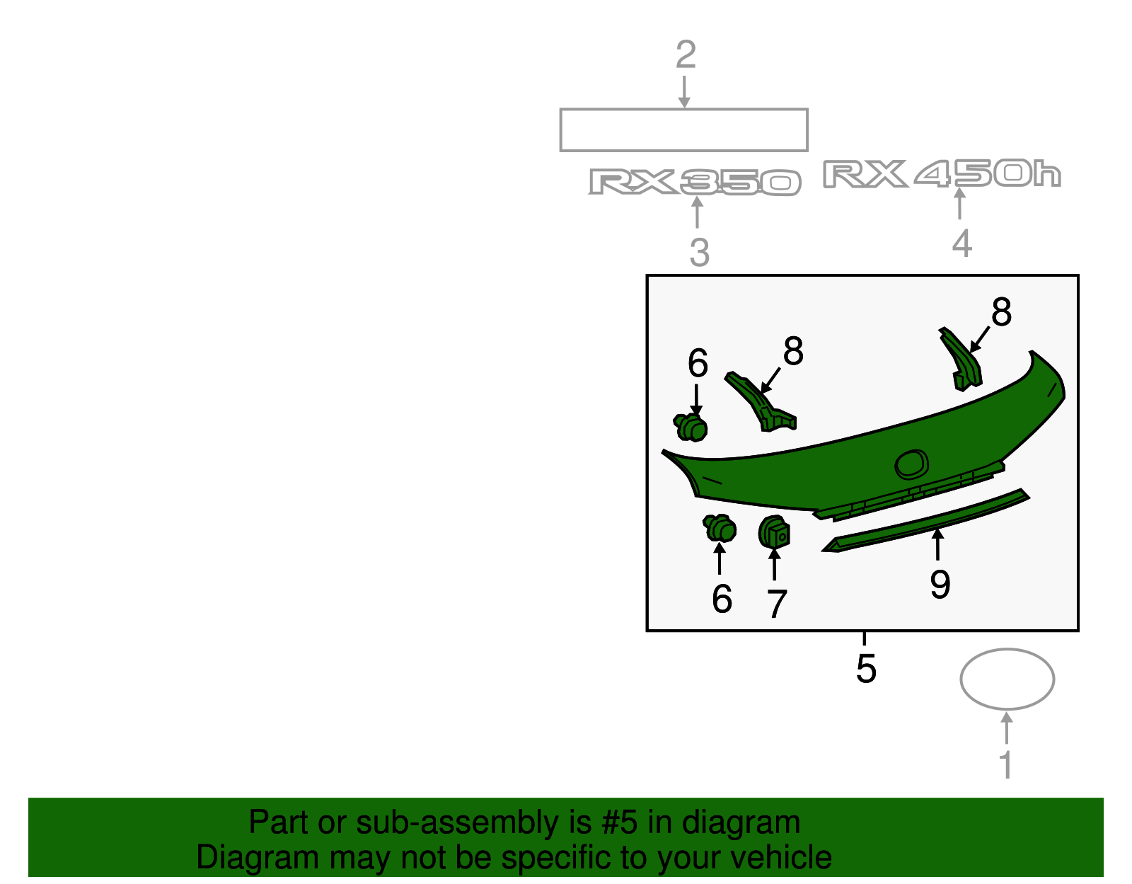 2016-2019 Lexus Molding Assembly 76801-0E290-A1 | SSL Parts