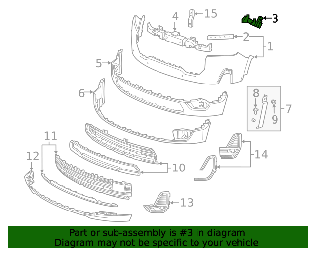 2020-2023 GMC Acadia Passenger Side Front Bumper Fascia Guide 84885011 ...