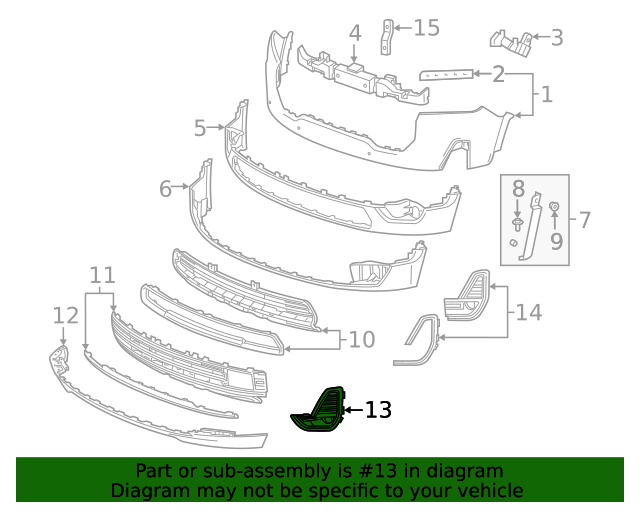 2020-2022 GMC Acadia Black Front Passenger Side Fog Lamp Opening Cover ...