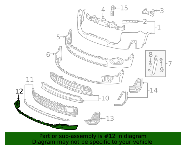 2020-2023 GMC Acadia Black Front Bumper Fascia Center Air Deflector ...