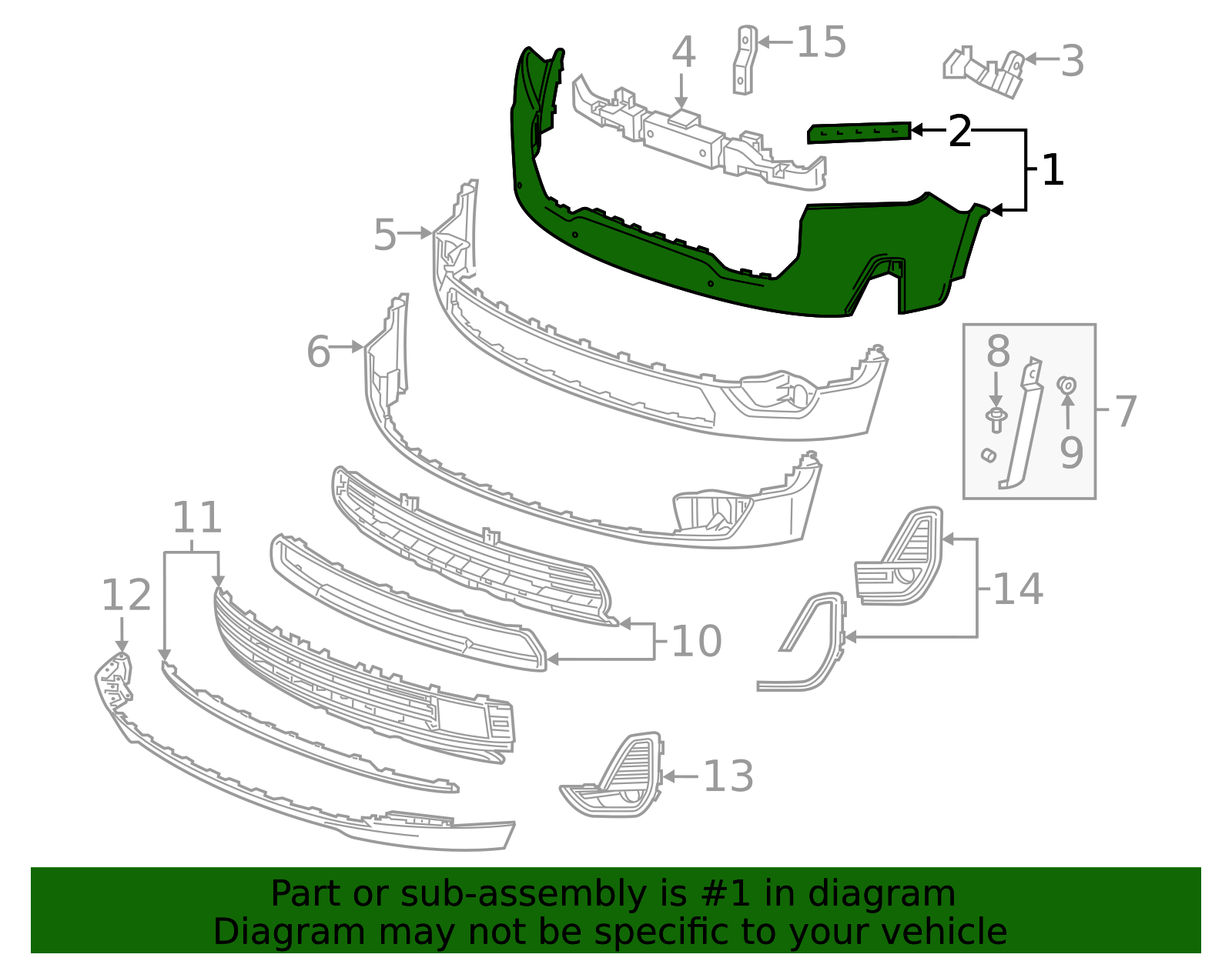 2020-2023 GMC Acadia Front Upper Bumper Cover 84779372 GM ...