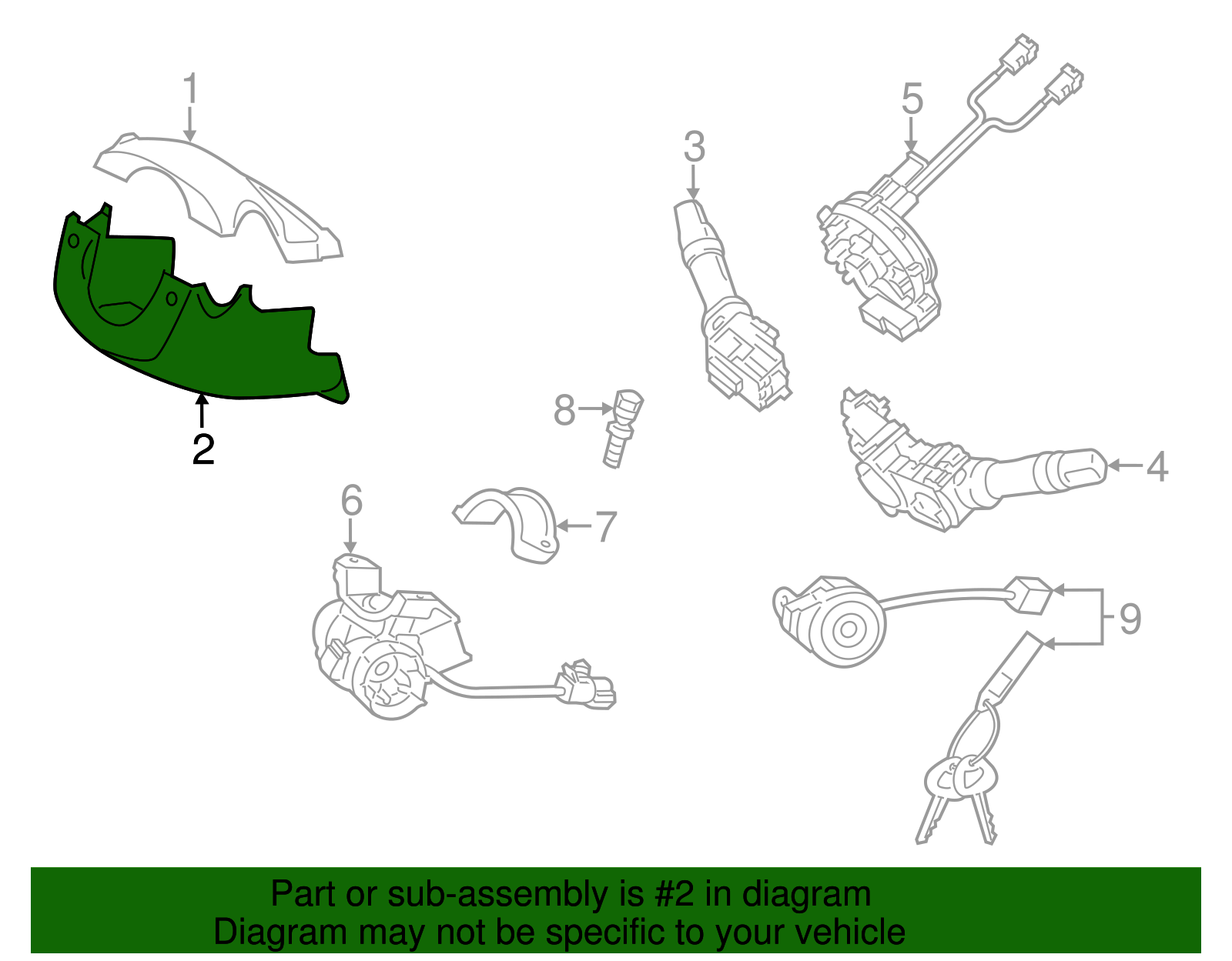 84852-3Y000-VYF - High-Quality Steering Column Cover for 2014-2015 ...
