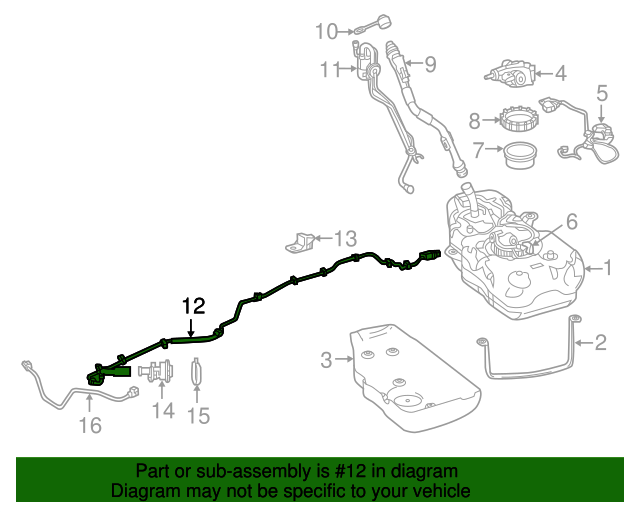 2012-2015 Mercedes-Benz Diesel Exhaust Fluid (DEF) Injector Feed Line ...