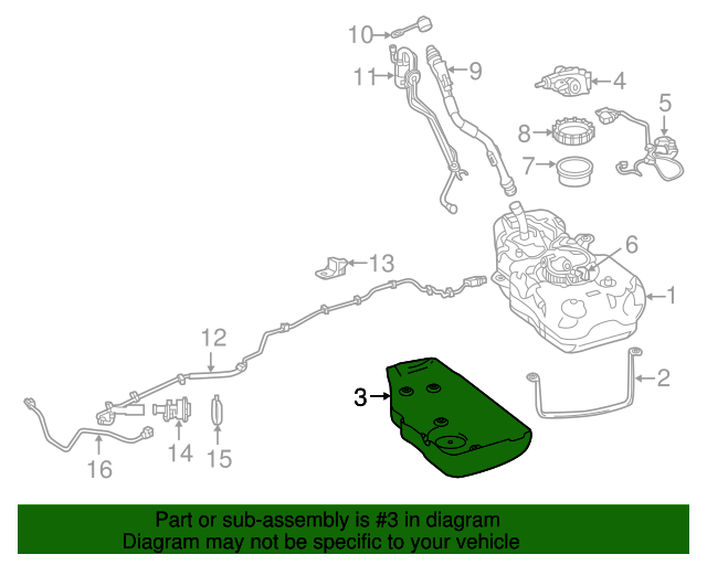 166-619-05-38 - Diesel Exhaust Fluid (DEF) Tank Cover 2012-2015 ...