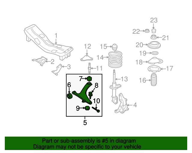 2006-2014 Subaru 2011-2012 Subaru Tribeca Left LOWER Control Arm OEM ...