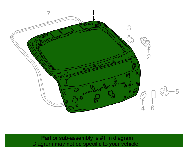 67005-47550 - Lift Gate - 2019-2022 Toyota | OEM Genuine Toyota Parts