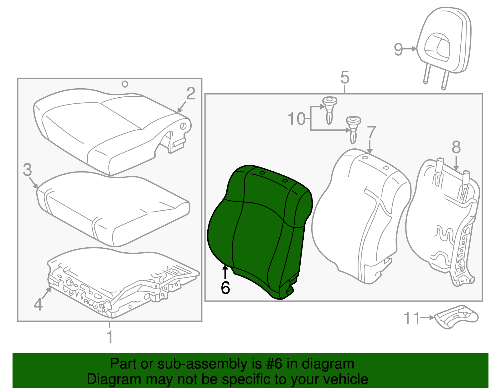 71073-42010-B0 - 1996 Toyota RAV4 - Seat Back | Nucar Toyota Parts