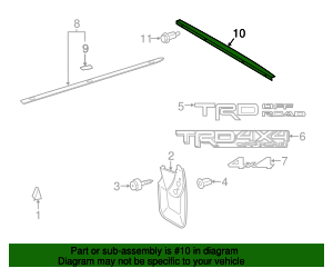 Genuine Toyota Gate Trim Panel part# 65717-0C080 for 2014-2021 Toyota ...