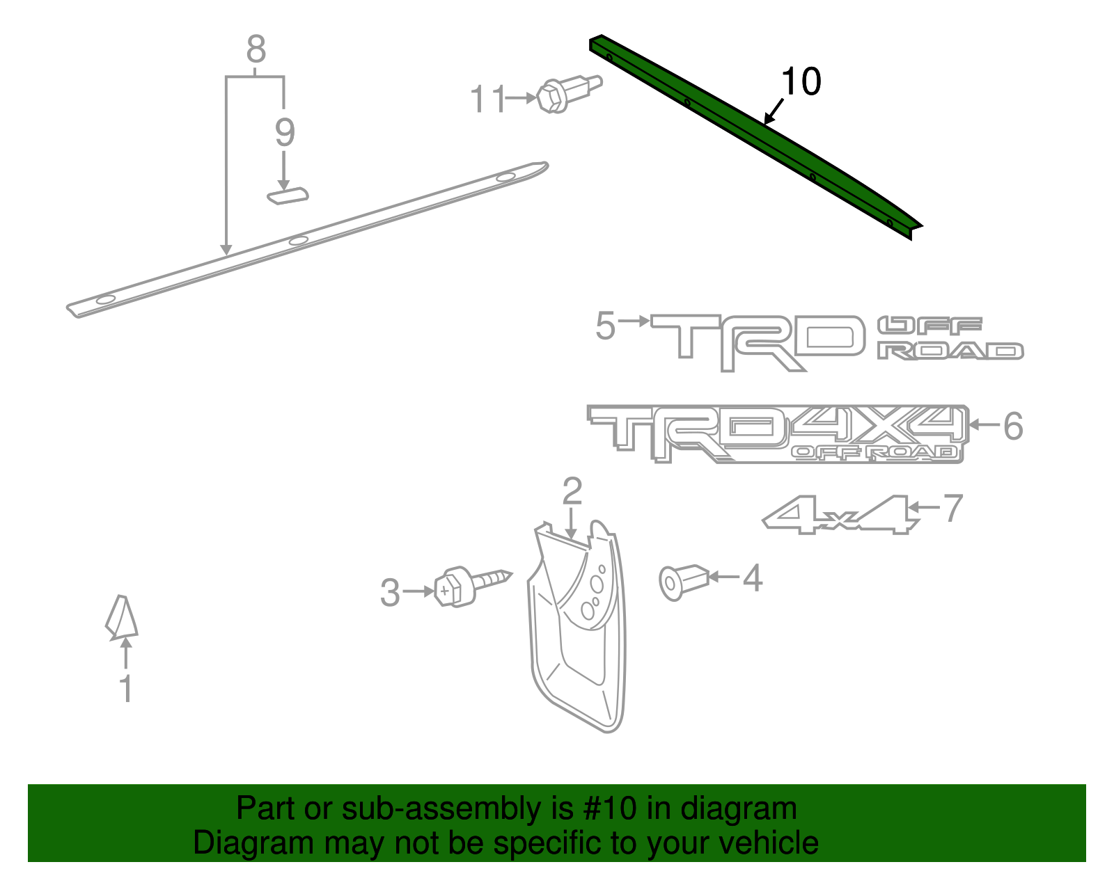 2014-2021 Toyota Tundra Gate Trim Panel 65717-0C080 | OEM Parts Online