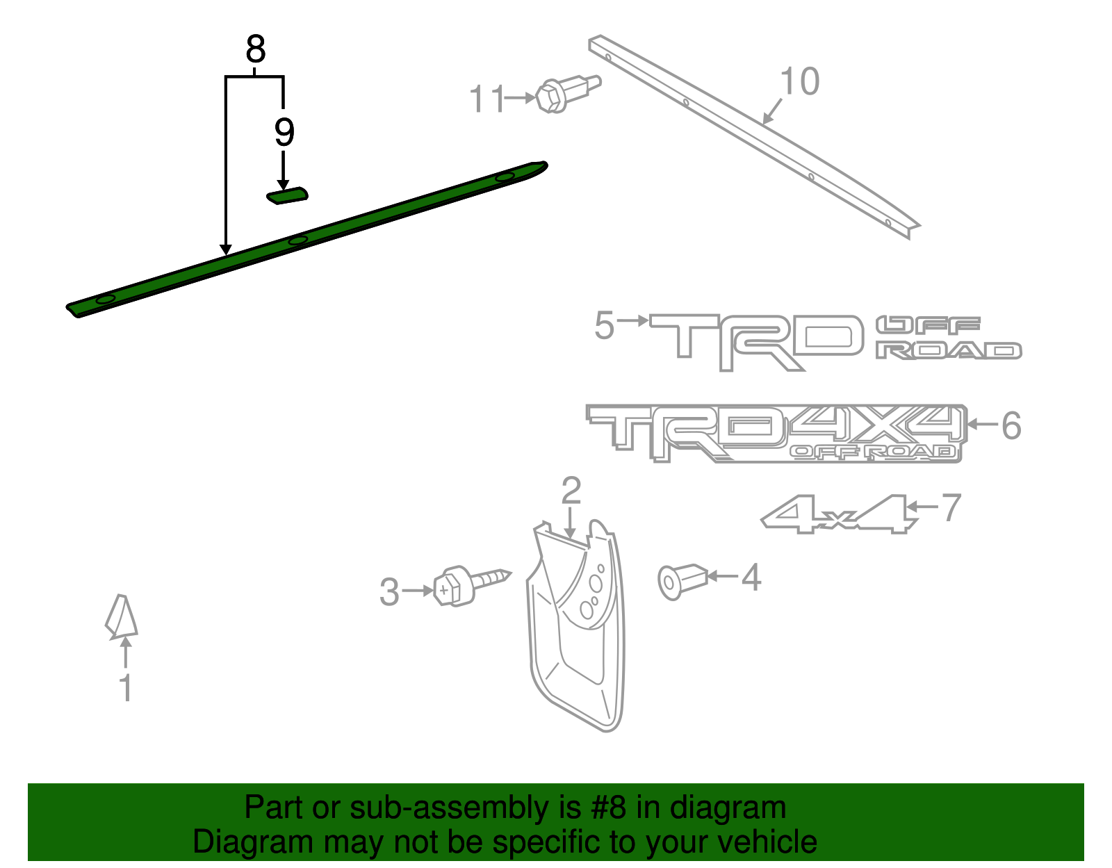 66249-0C100 - High-Quality Truck Bed Molding for 2014-2021 Toyota ...