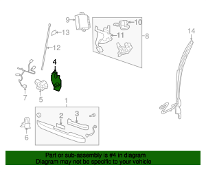 2007-2014 GM Liftgate Window Latch 25886854 GM | GMPartsDirect.com