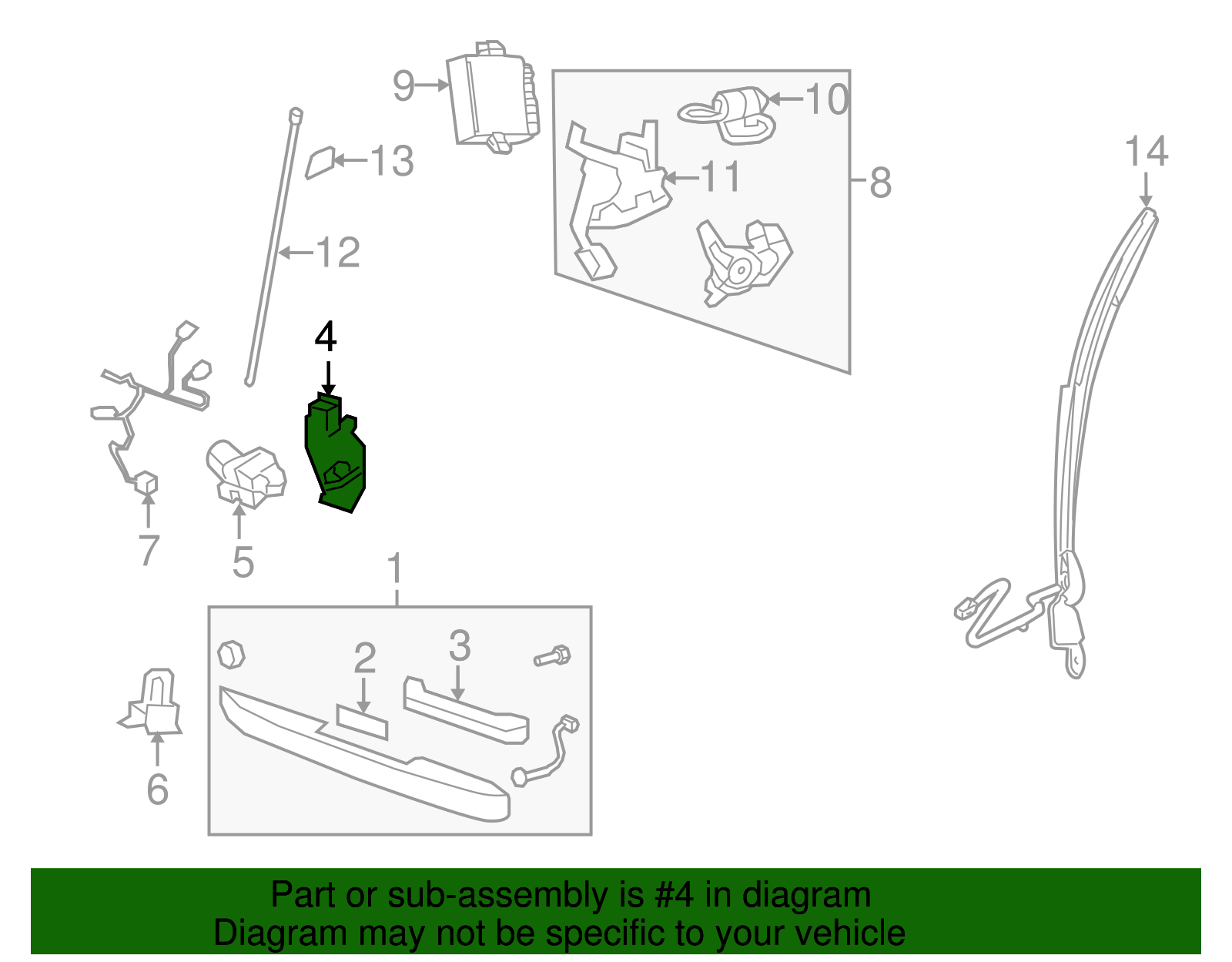 2007-2014 GM Latch Asm-L/Gate Wdo 25886854 | GM Parts Center