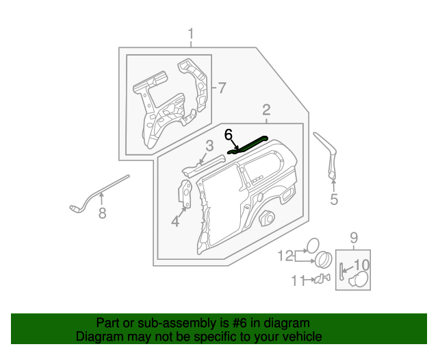 71343-4D000 - Upper Rail 2006-2014 Kia Sedona | Kia.Parts Store