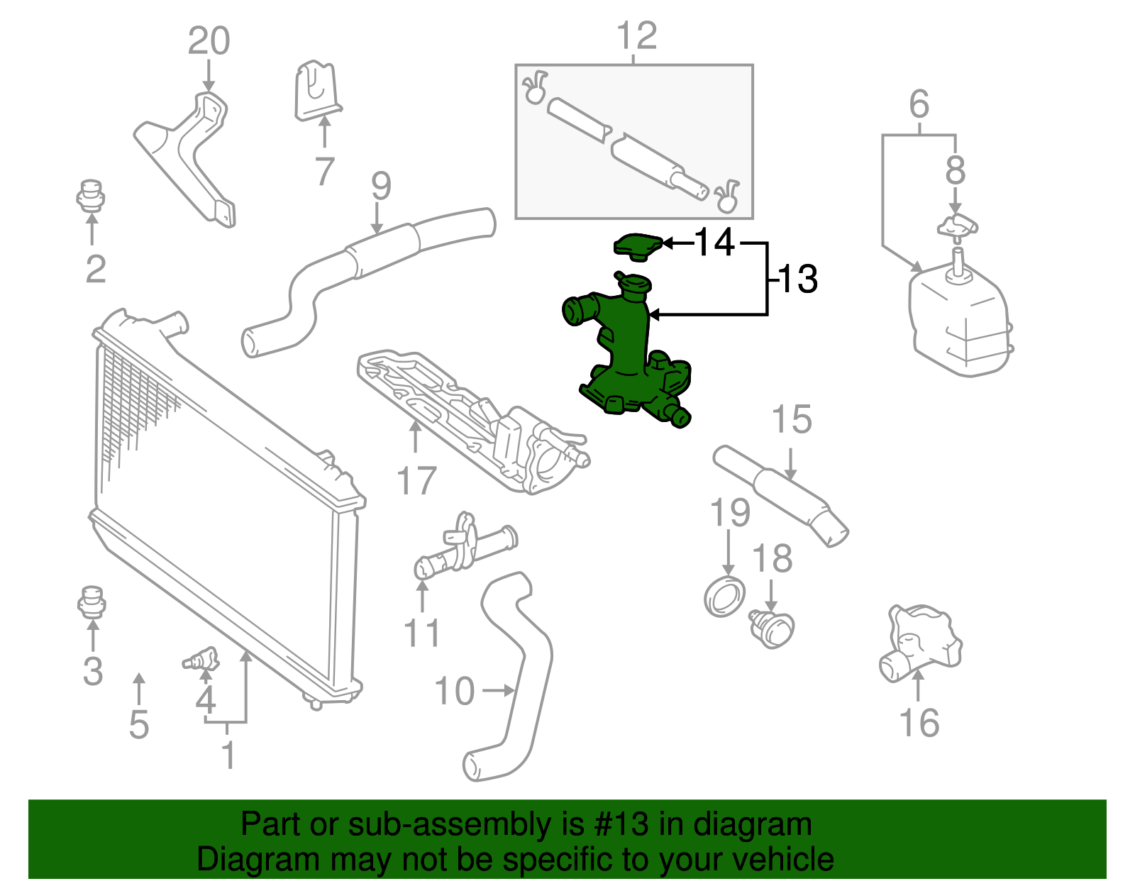 2003-2008 Toyota Engine Coolant Outlet Flange 16331-20060 | Toyota ...