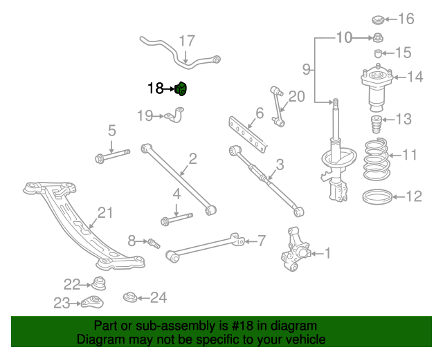 48818-06090 - Suspension Stabilizer Bar Bushing (Rear) 1992-2015 Toyota ...