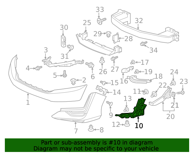 71155-TRT-A01 - Bracket, L Front Daytime Running Light 2017-2021 Honda ...