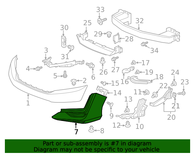 2018-2021 Honda Clarity Face Assembly, R Front Bumper Side(DOT) *NH883P ...