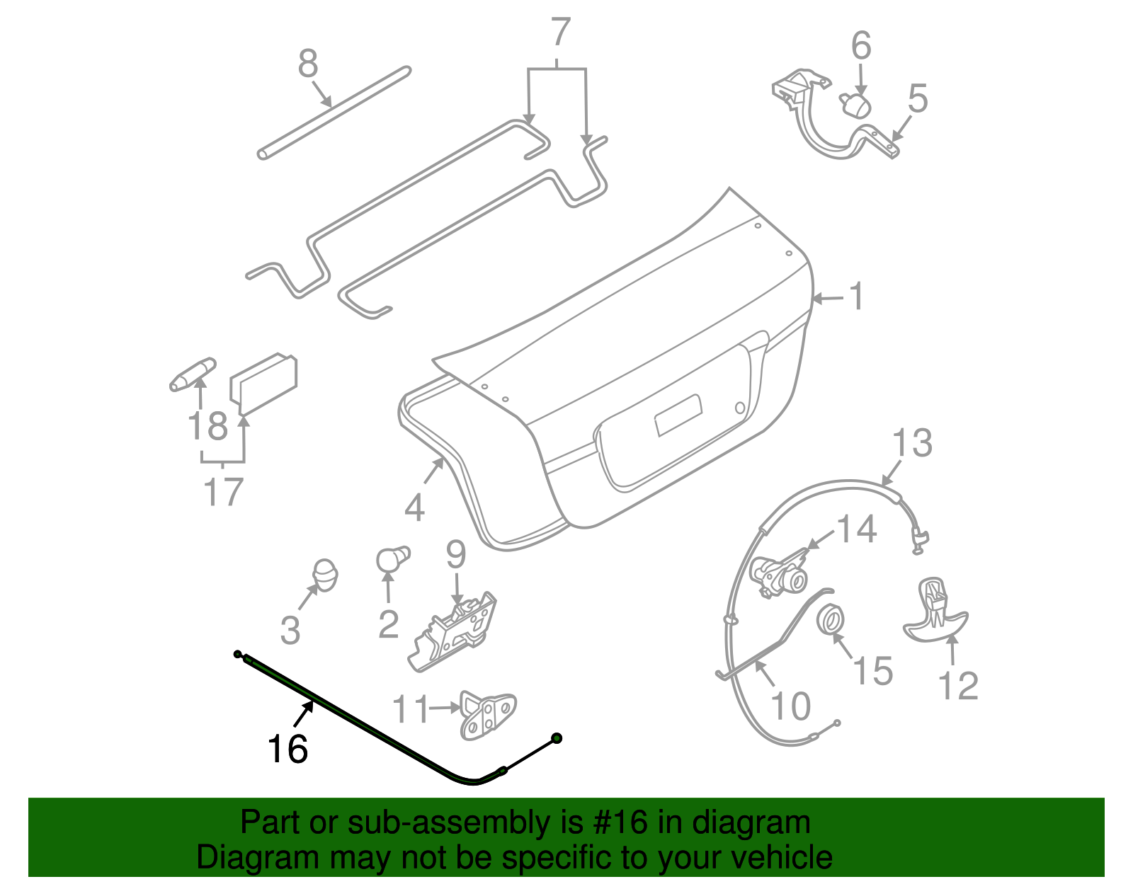 2004-2006 Chevrolet Aveo Cable 96541118 GM | GMPartsDirect.com