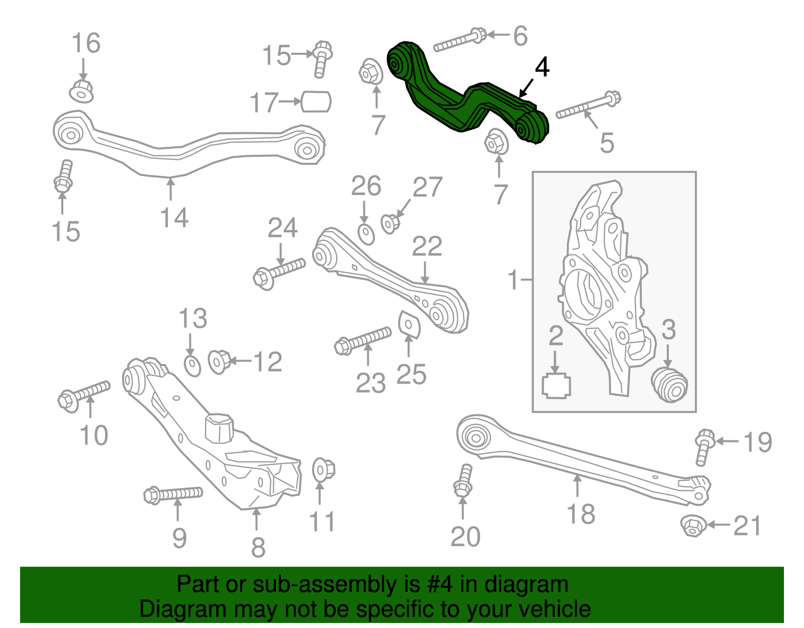 84817026 - Rear Lower Control Arm 2017-2025 GM | GM Parts Warehouse