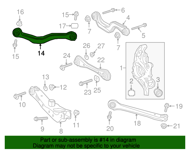 2017-2024 GM Trailing Arm Replaces Part Number 23416585 84199654 GM ...