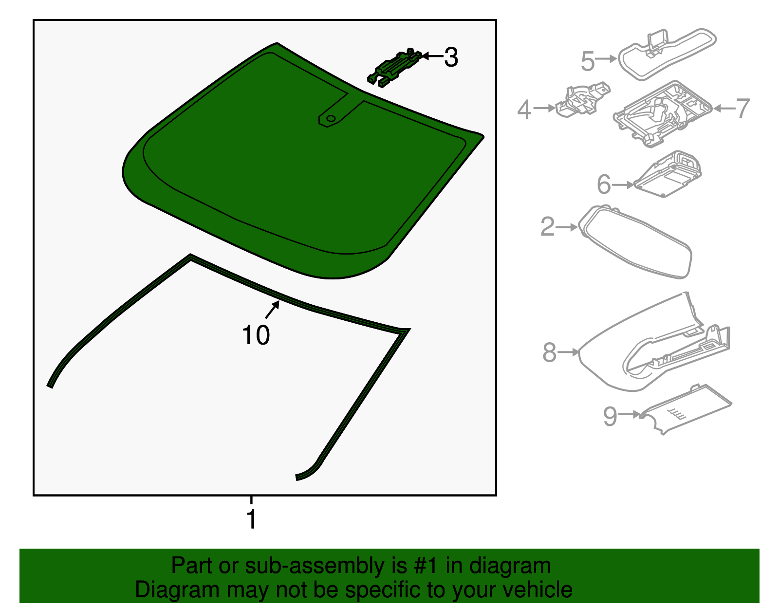 2017-2024 Cadillac XT5 Windshield 84577634 GM | GMPartsDirect.com
