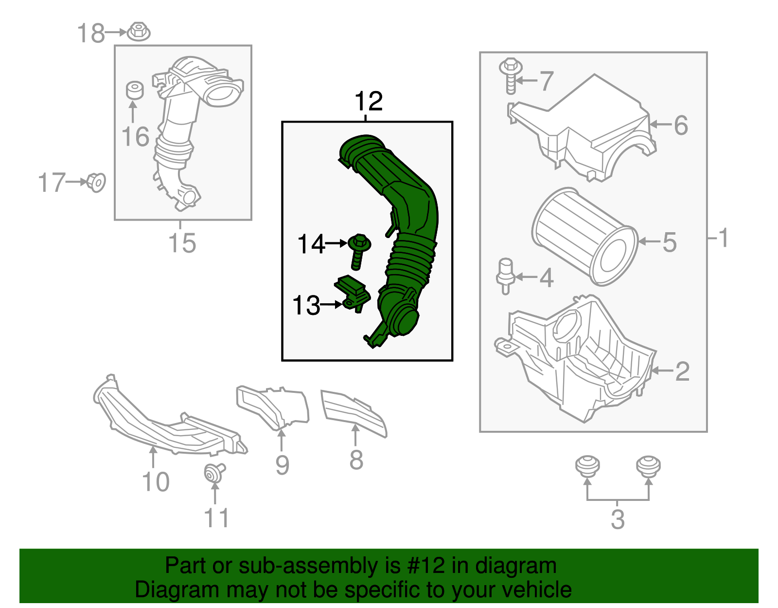 CV6Z-9B659-H - Air Inlet Tube 2014-2016 Ford Escape | Big 3 Auto Parts