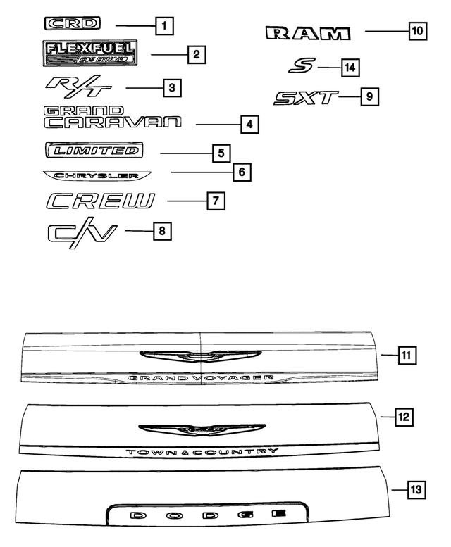 2011-2020 Mopar 11-15 Dodge Grand Caravan CHROME GRAND CARAVAN ...