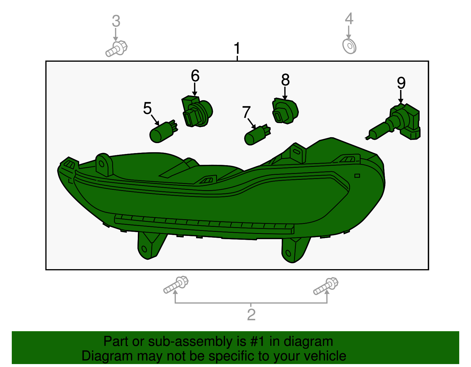 2013-2016 Ford Escape Fog Lamp Assembly - Driver's Side (LH) CJ5Z-13201 ...