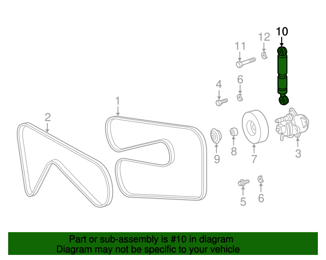 111-200-04-14 - Belt Tensioner Damper 1994-2004 Mercedes-Benz ...