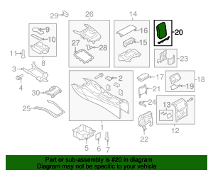 2008-2017 Audi Console Armrest 8K0-864-207-G-38M | OEM Parts Online