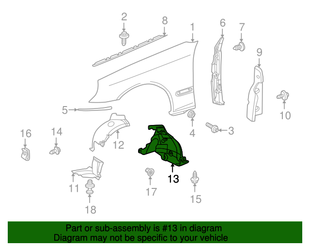 203-884-17-22 - Fender Liner 2002-2005 Mercedes-Benz | Mercedes-Benz ...