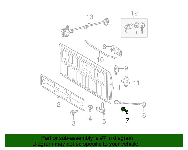 2000-2024 Toyota Tundra Tailgate Support Cable Bolt 68965-0C010 ...