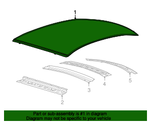 8A5Z-5450202-A - Panel Assembly Roof 2009-2016 Lincoln MKS | Ford Parts ...