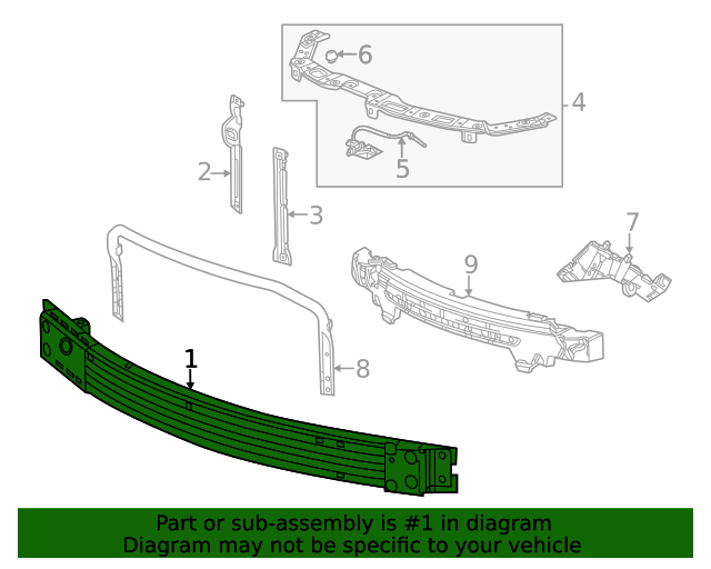 2020-2022 GM Front Bumper Impact Bar 60004467 | TascaParts.com