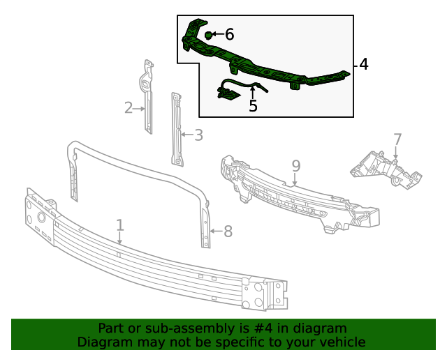 Genuine OEM Front Bumper Fascia Center Support Part# 42770116 Fits 2021 ...