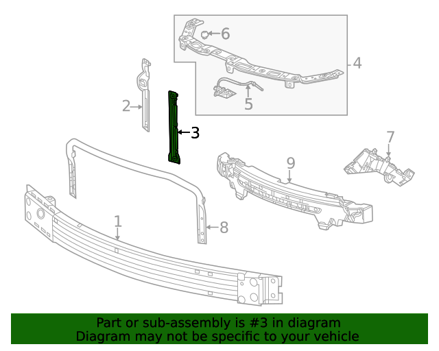 2021-2022 Chevrolet Trailblazer Front Bumper Fascia Support Brace ...