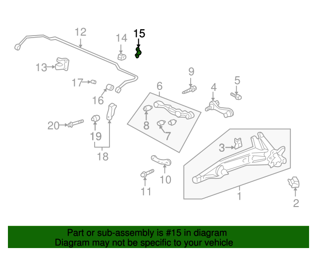 1997-2001 Acura Integra Holder, Rear Stabilizer 52308-SS0-000 | OEM ...