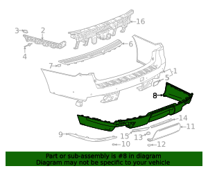 2021-2024 Cadillac Escalade Black Rear Bumper Lower Fascia 84733665 GM ...