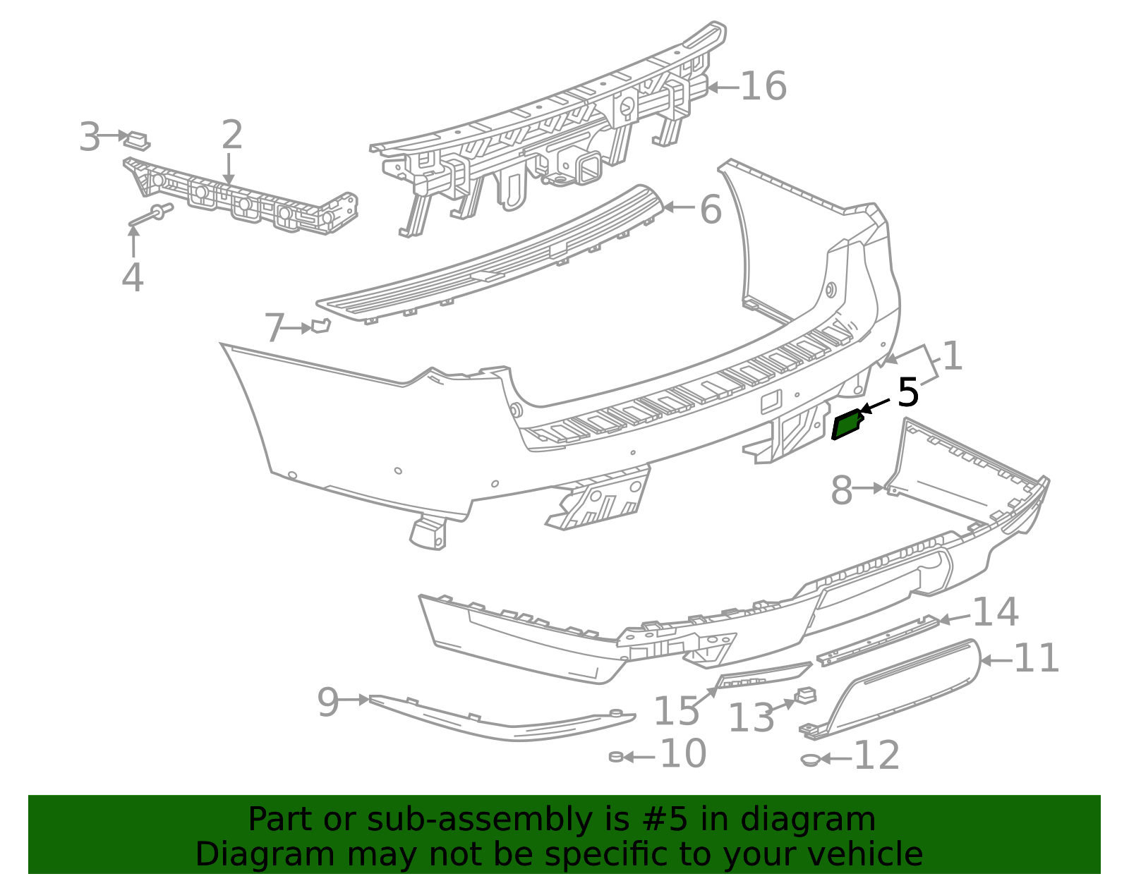 Primed Rear Bumper Fascia Tow Eye Access Hole Cover 87816952 GM ...