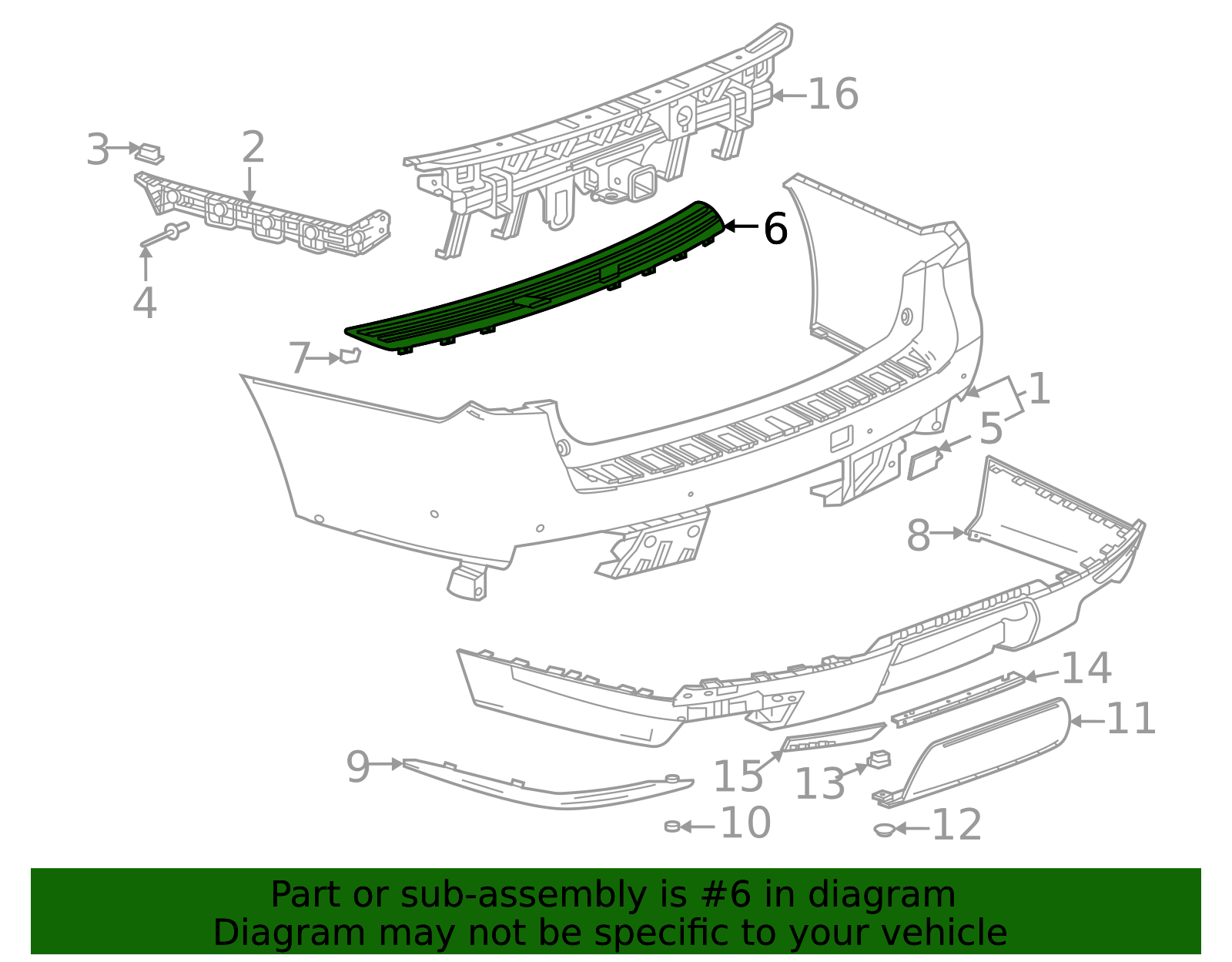 2021-2024 Cadillac Black Rear Bumper Fascia Step Pad 84286524 GM ...