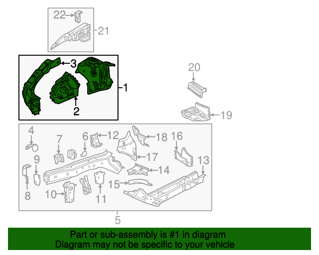 2018-2024 GM Front Passenger Side Wheelhouse Panel 84914805 GM ...