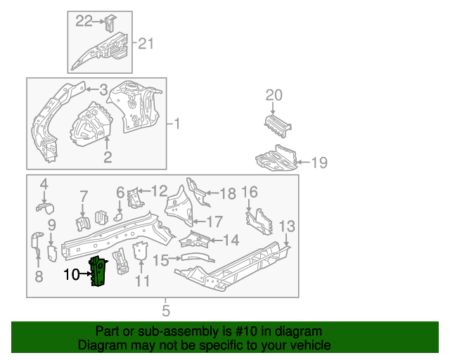 2018-2020 GM Driver Side Body Front Suspension Support 84054588 ...