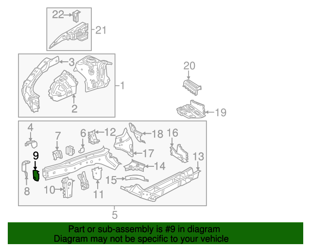 2018-2024 GM Passenger Side Front Compartment Side Rail Bracket ...