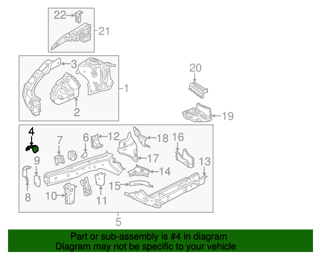 2018-2024 GM Driver Side Front Compartment Side Rail Bracket 84161000 ...