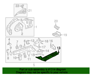 2018-2022 GM Passenger Side Rear Compartment Panel Longitudinal Rail ...