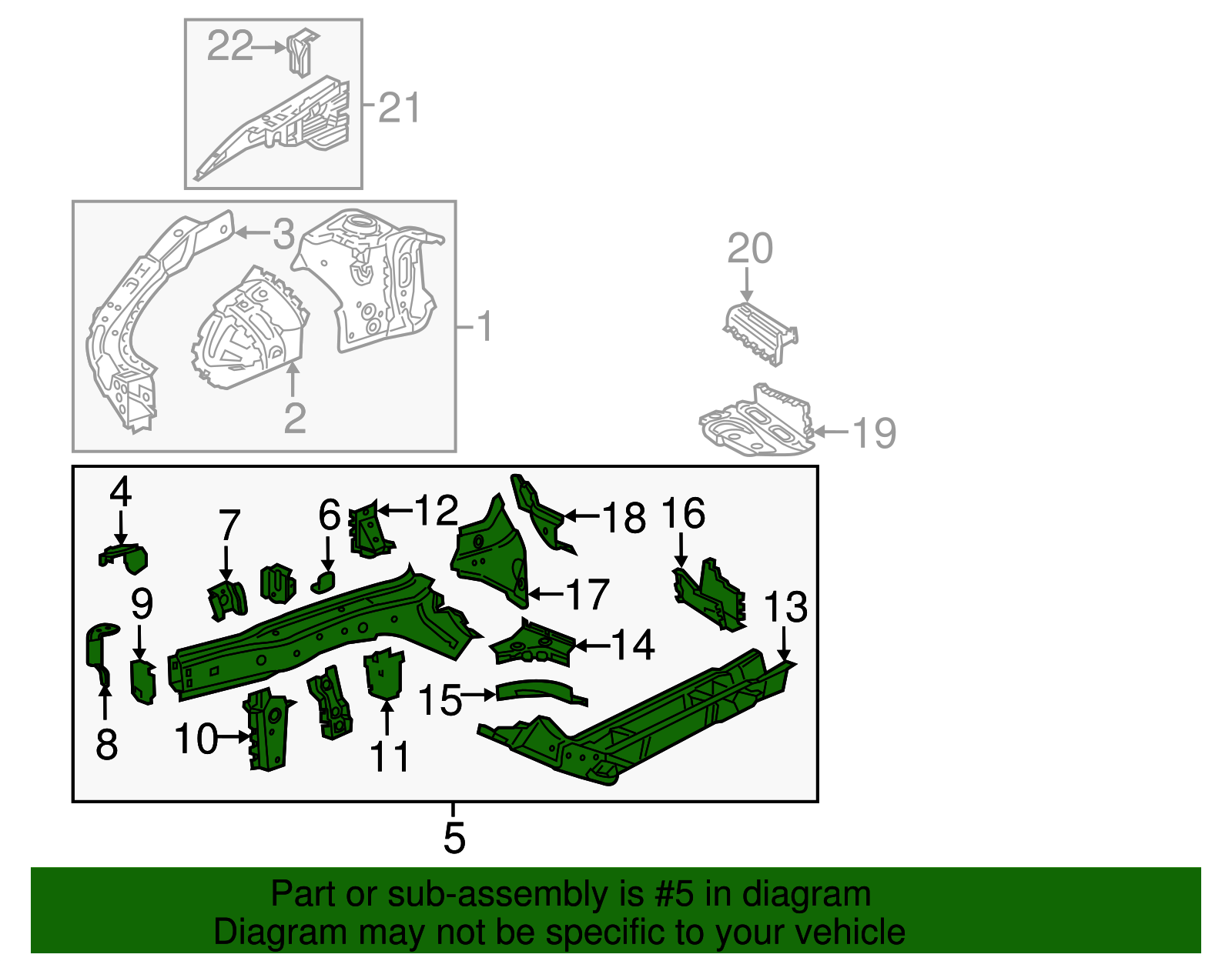 2018-2025 GM Passenger Side Front Compartment Side Rail 84752623 GM ...