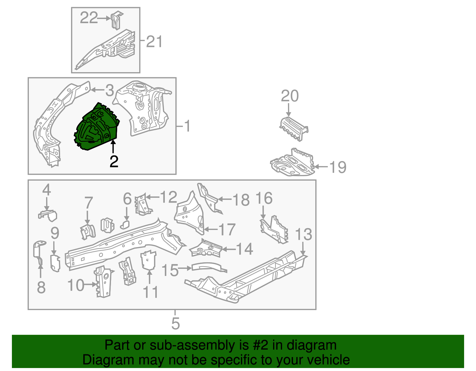 2018-2024 GM Front Driver Side Wheelhouse Front Panel 84054595 GM ...
