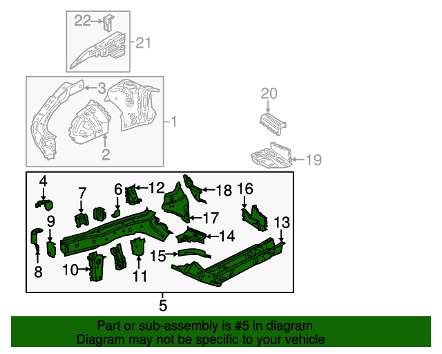 84926586 - Driver Side Front Compartment Side Rail 2018-2023 GM ...