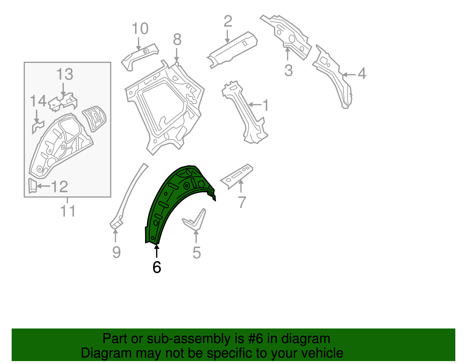 2015-2019 Volkswagen Outer Wheelhouse 5G9-809-412 | VW Direct Auto Parts