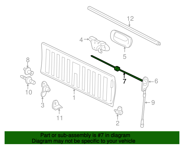 1999-2014 GM Pickup Box Tailgate Latch Rod 20927958 GM | GMPartsDirect.com